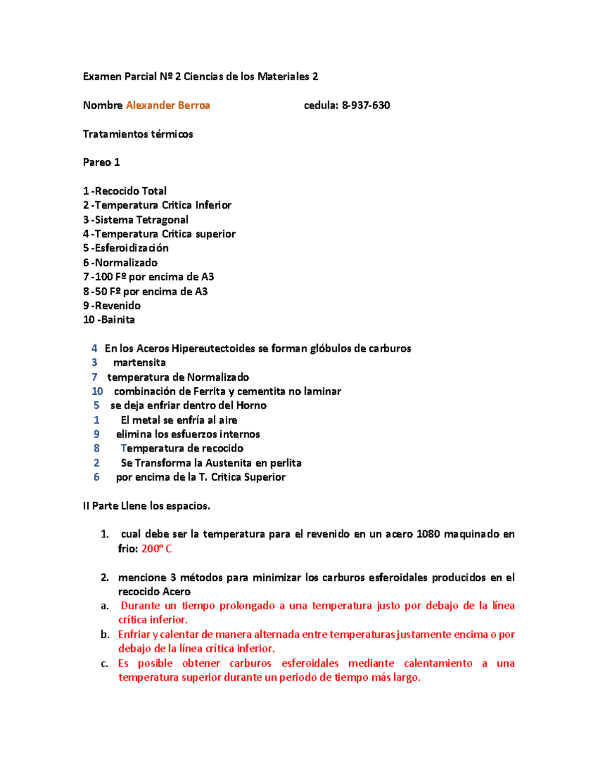 Parcial 2 ciencias 2 alexander berroa - Examen Parcial Nº 2 Ciencias de ...