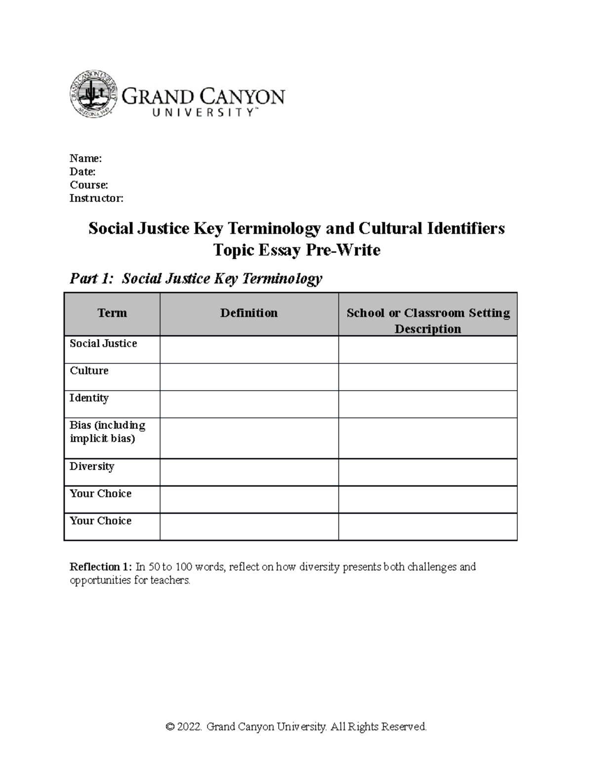 EDU 330 T1 Social Justice Terminologyand Cultural Identifiers Topic ...