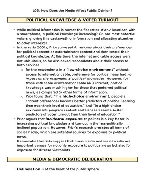 Lesson 1 Mass Media Democracy PLSC468 - Lesson 1: Intro- Mass Media and ...