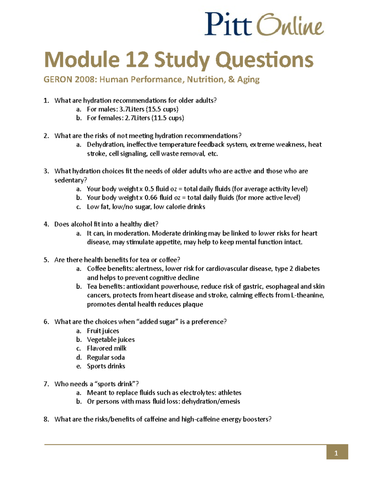 Module 12 Study Questions Answered - Module 12 Study Questions GERON ...