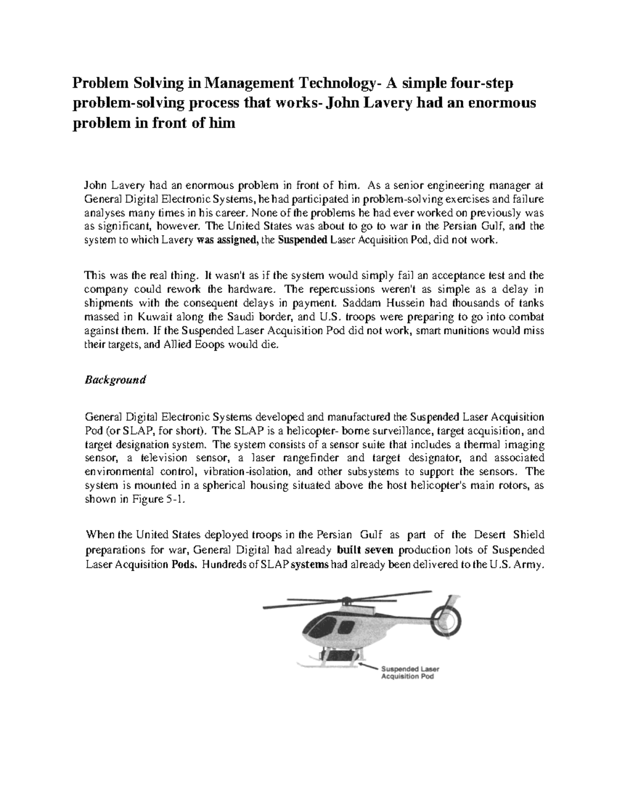 Problem Solving in Management Technology- A simple four-step problem ...