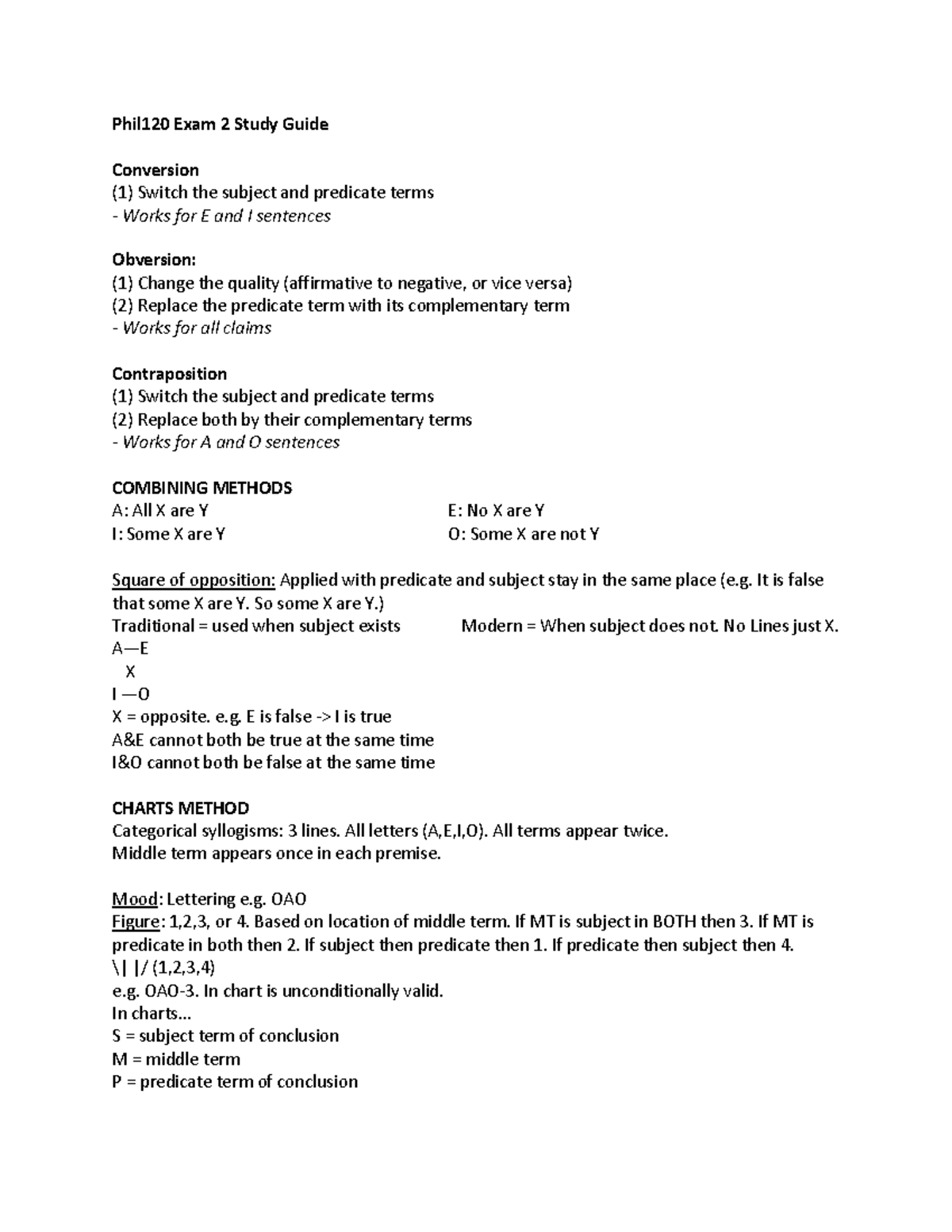 Phil 120 Exam 2 Study Guide - Warning: TT: undefined function: 32 Phil120 Exam 2 Study Guide ...