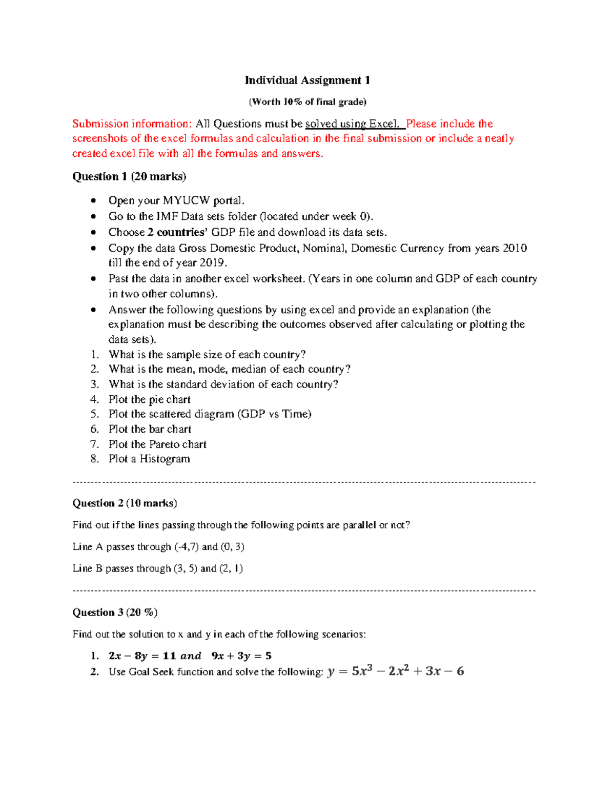 Individual Assignment 1 MBAF502 - Individual Assignment 1 (Worth 10% of ...