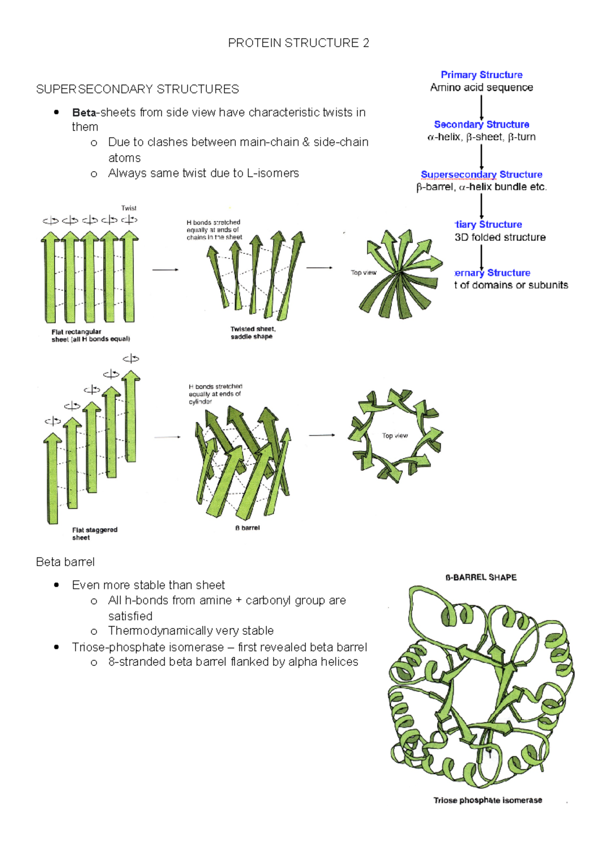 6 Protein Structure 2 - PROTEIN STRUCTURE 2 SUPERSECONDARY STRUCTURES ...