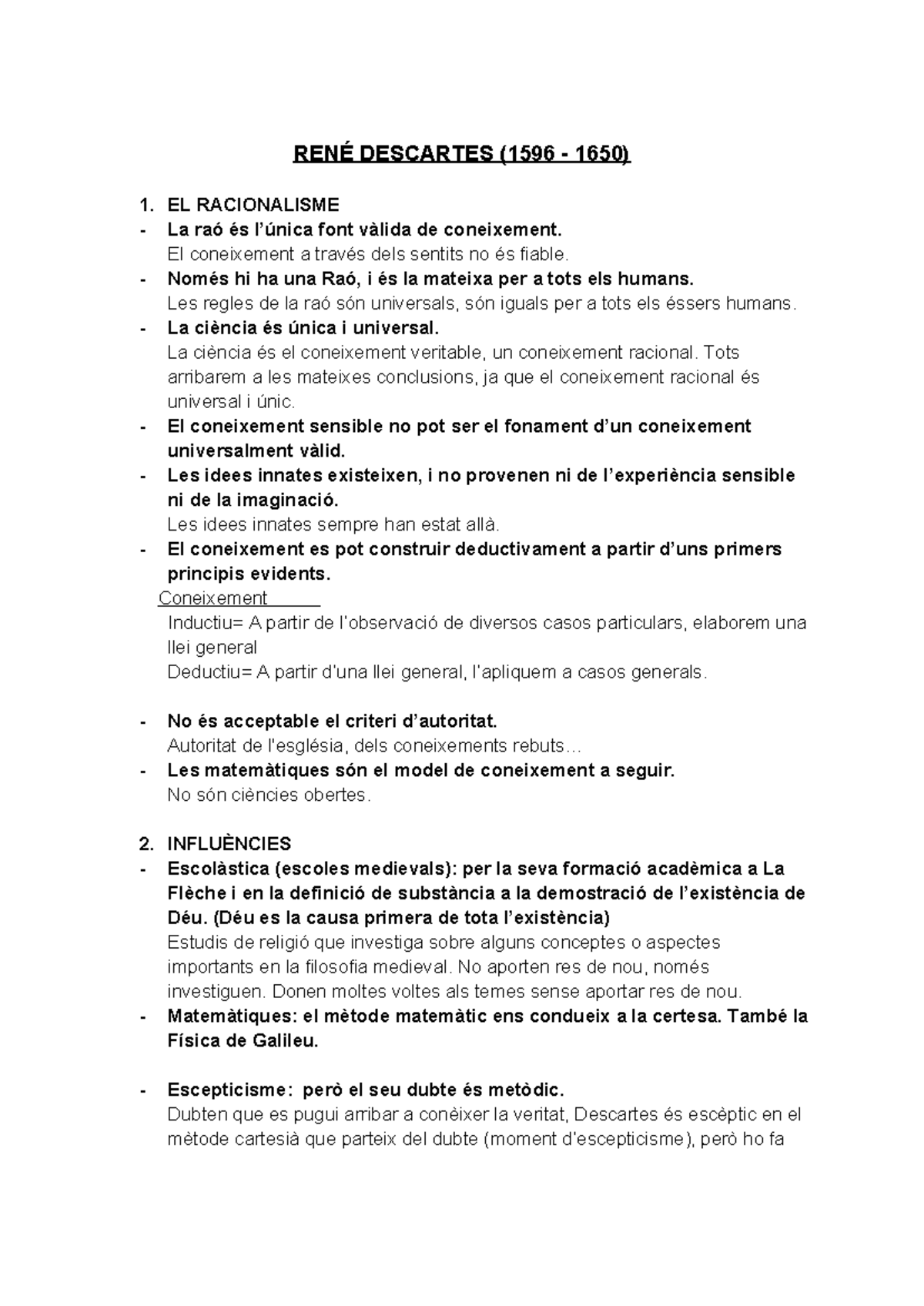 - Apunts RENÉ Descartes - RENÉ DESCARTES (1596 - 1650) 1. EL ...