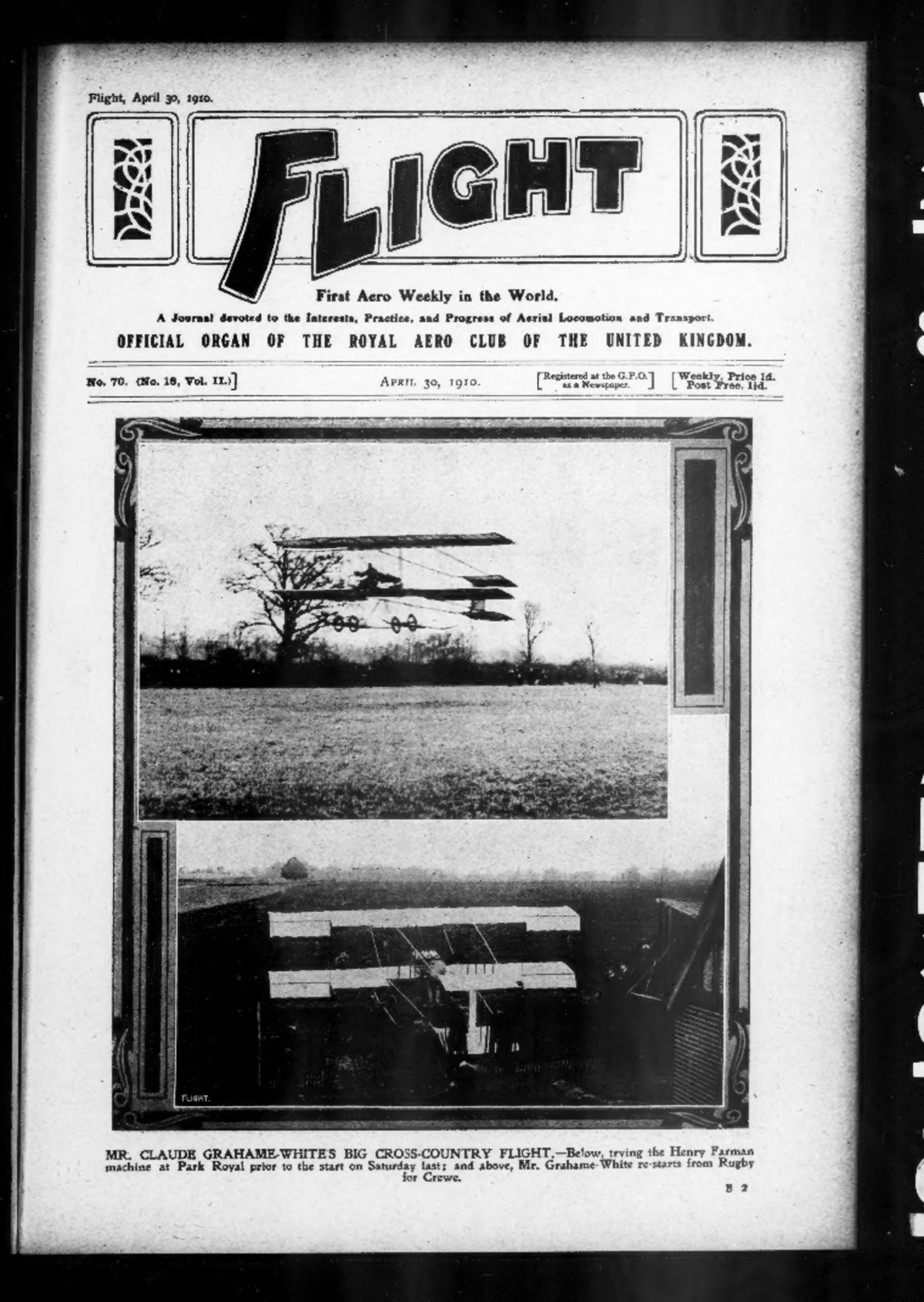 Flight 1910-04-30 Vol 2 Iss 18 - f LIGnt First Aero Weekly in the World ...