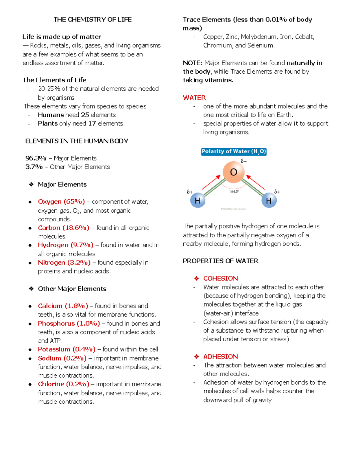 Copy of General Biology 1 - THE CHEMISTRY OF LIFE Life is made up of ...