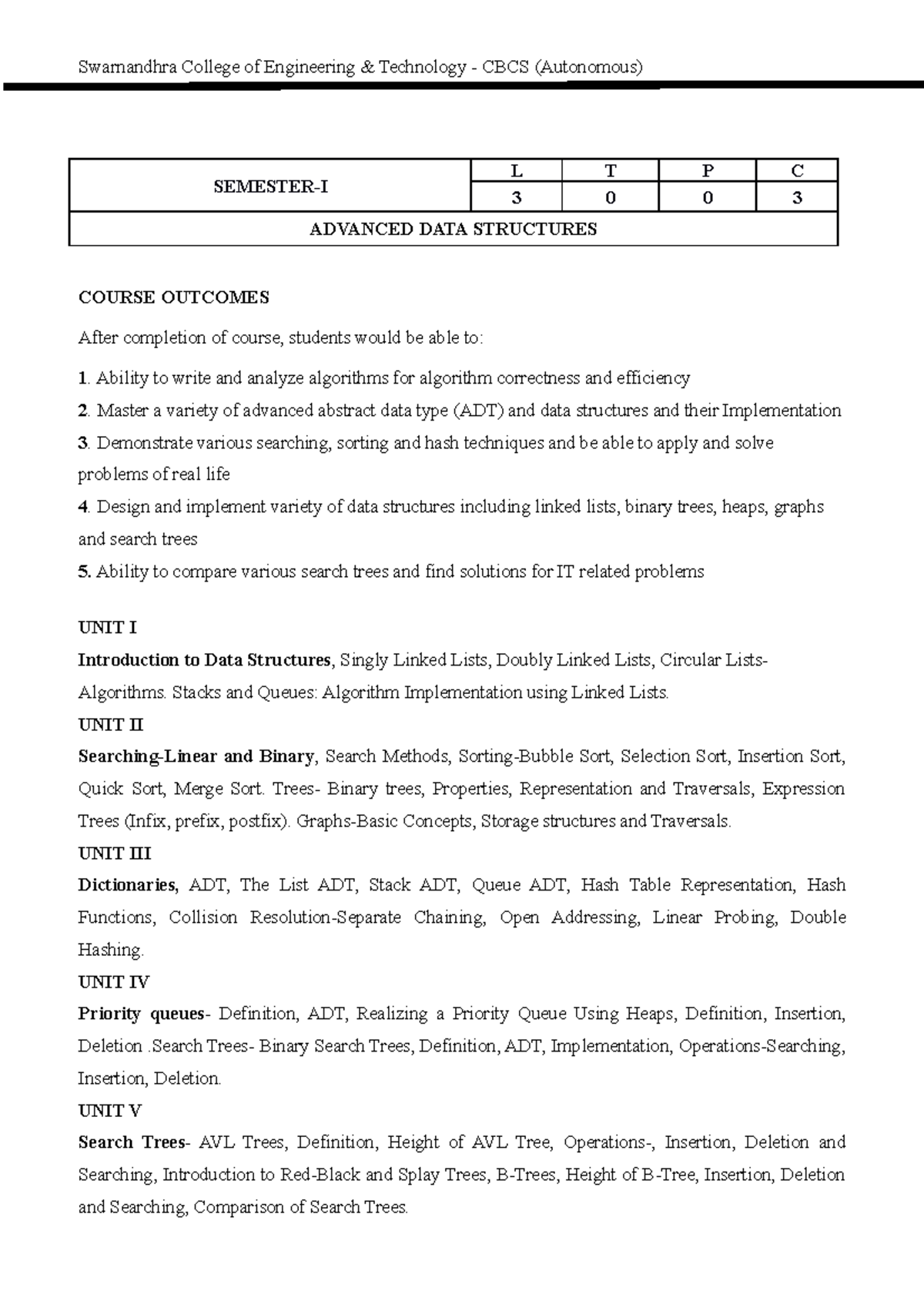 Mtech ADS Syllabus - SUMMARY - Swarnandhra College of Engineering ...