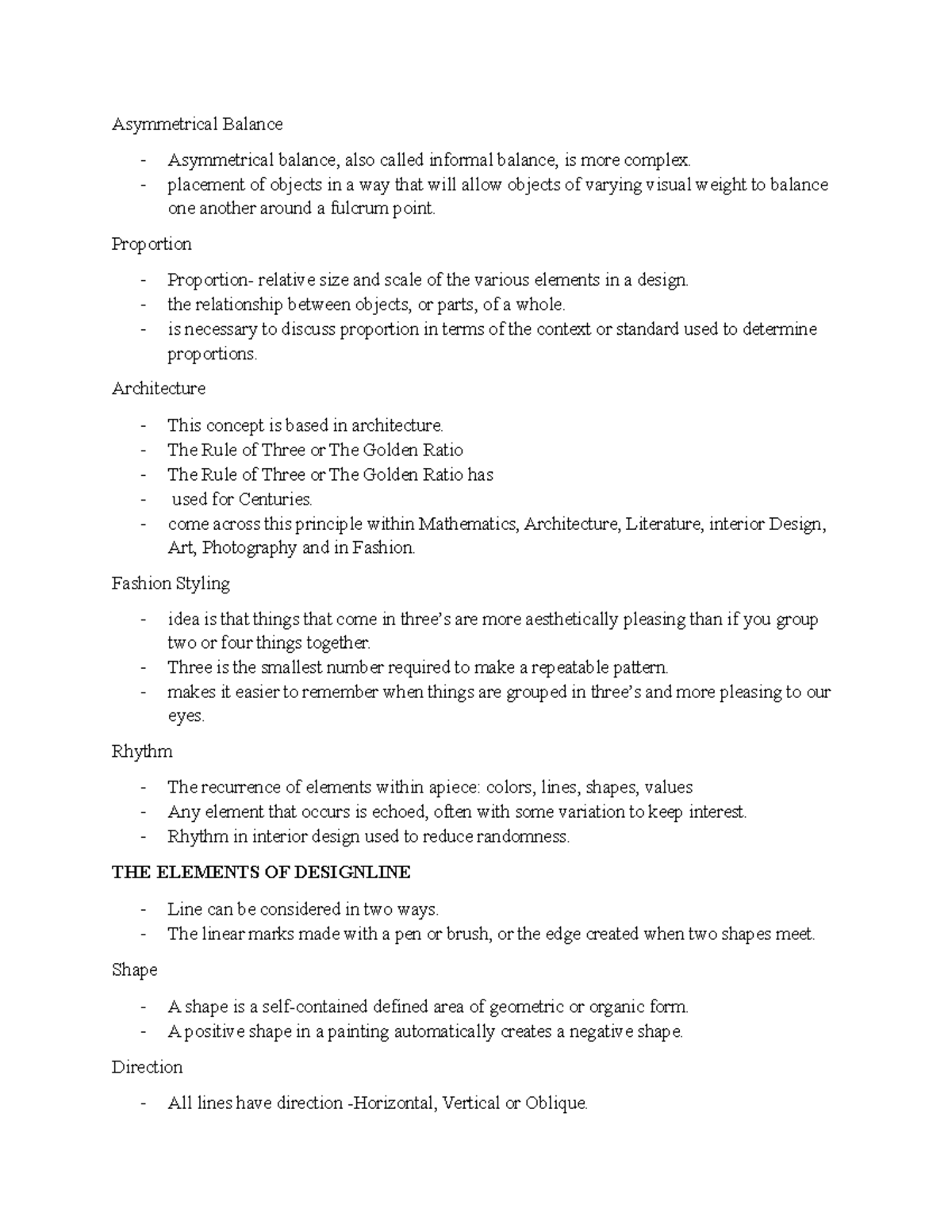 Fashion And Textile Industry notes 2 - Asymmetrical Balance ...