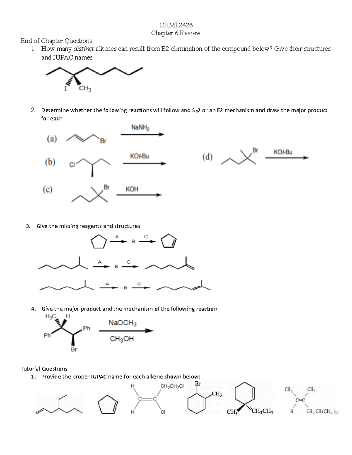 CHMI 2426 - Chapter 6 Review - Chapter 6 Review End of Chapter ...