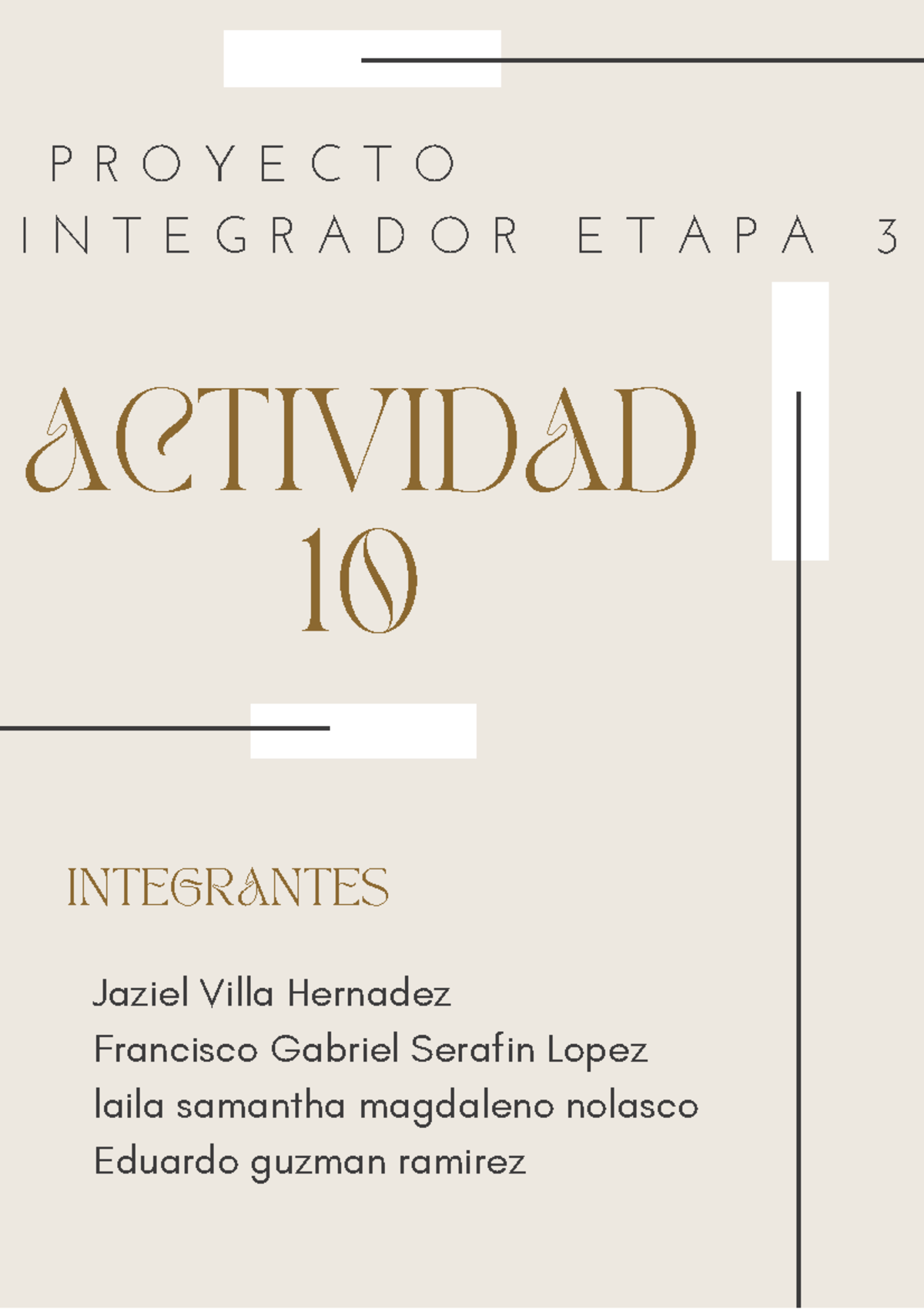 Act-10 Proyecto integrador etapa 3al - ACTIVIDAD 10 P R O Y E C T O I N T E G R A D O R E T A P ...