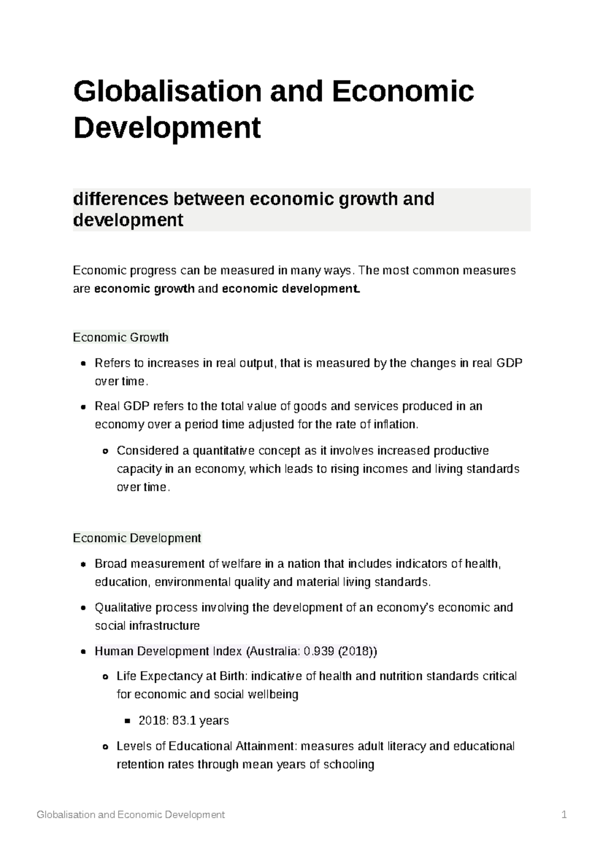 Globalisation and eco development - Globalisation and Economic ...