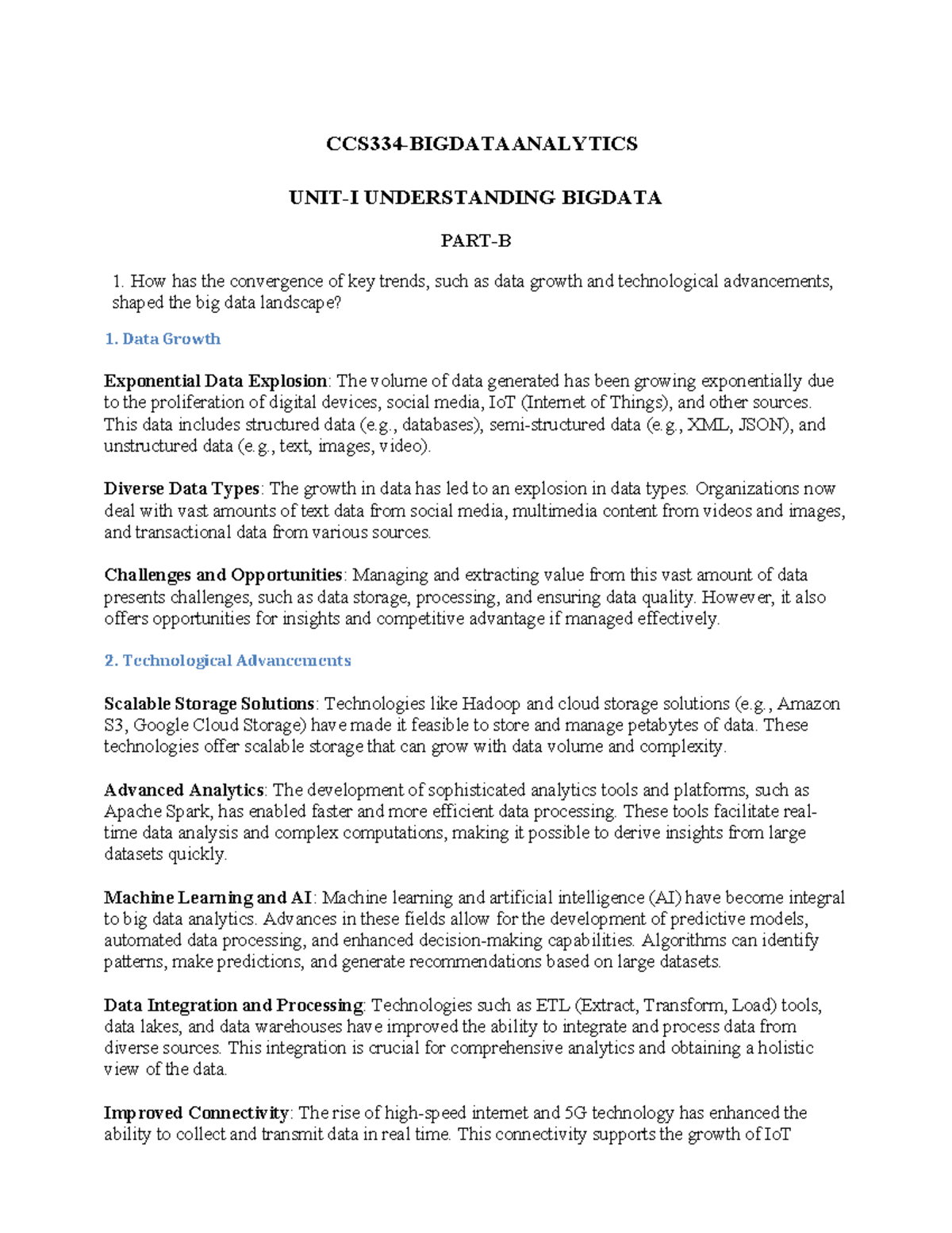 BDA question bank - practices - CCS334-BIGDATAANALYTICS UNIT-I ...