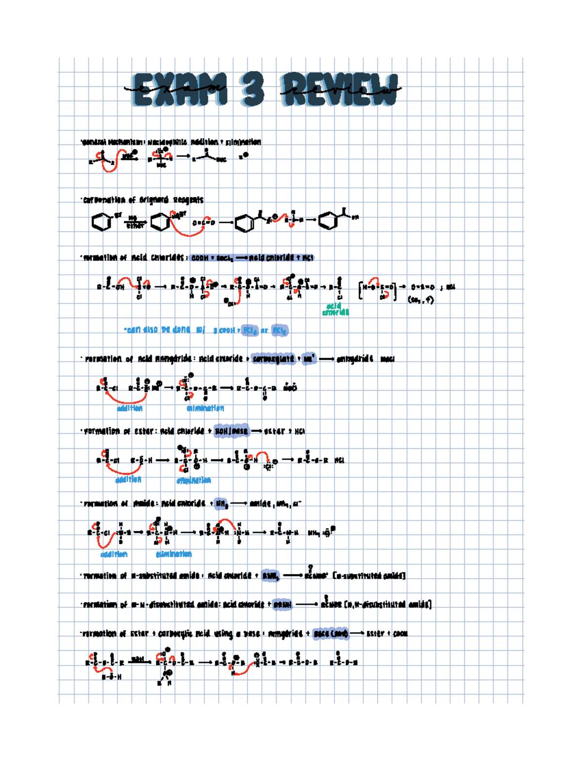 O Chem Exam 3 Review - that 333 ####### Retitle ...