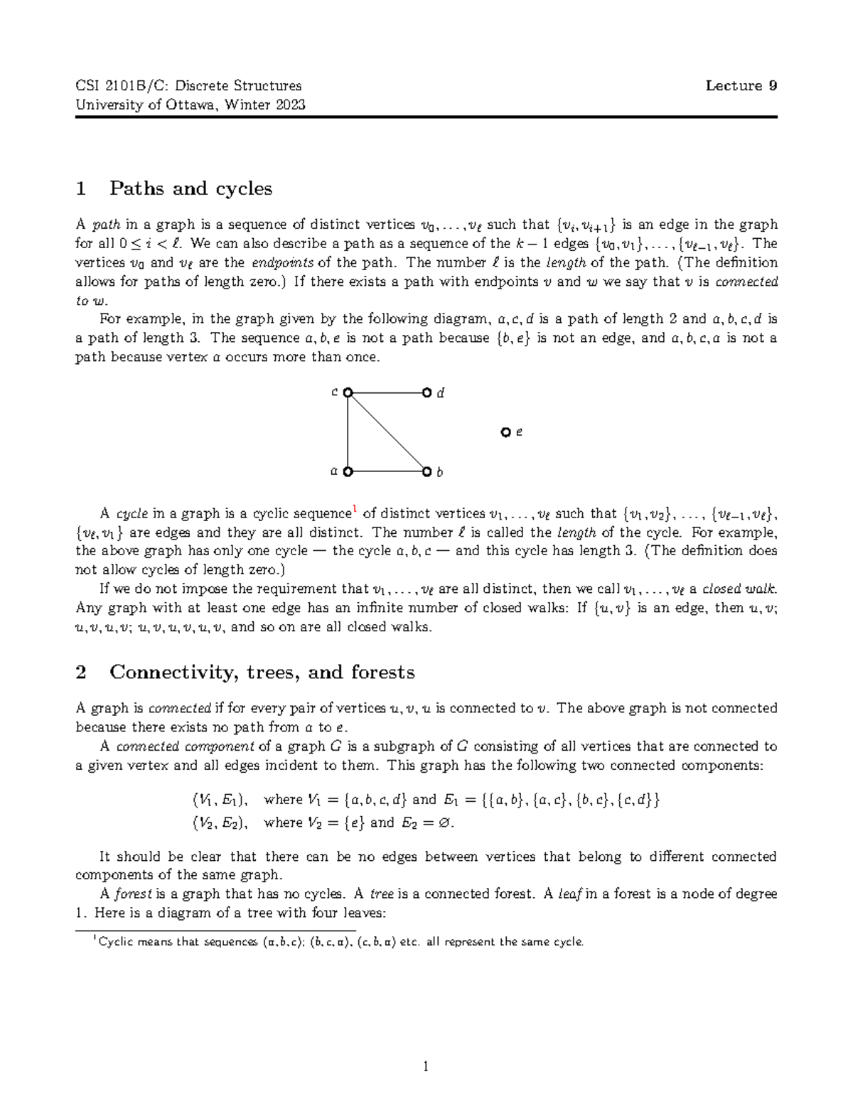 23L09 - This is the lecture notes for chapter 9 - CSI 2101B/C: Discrete ...