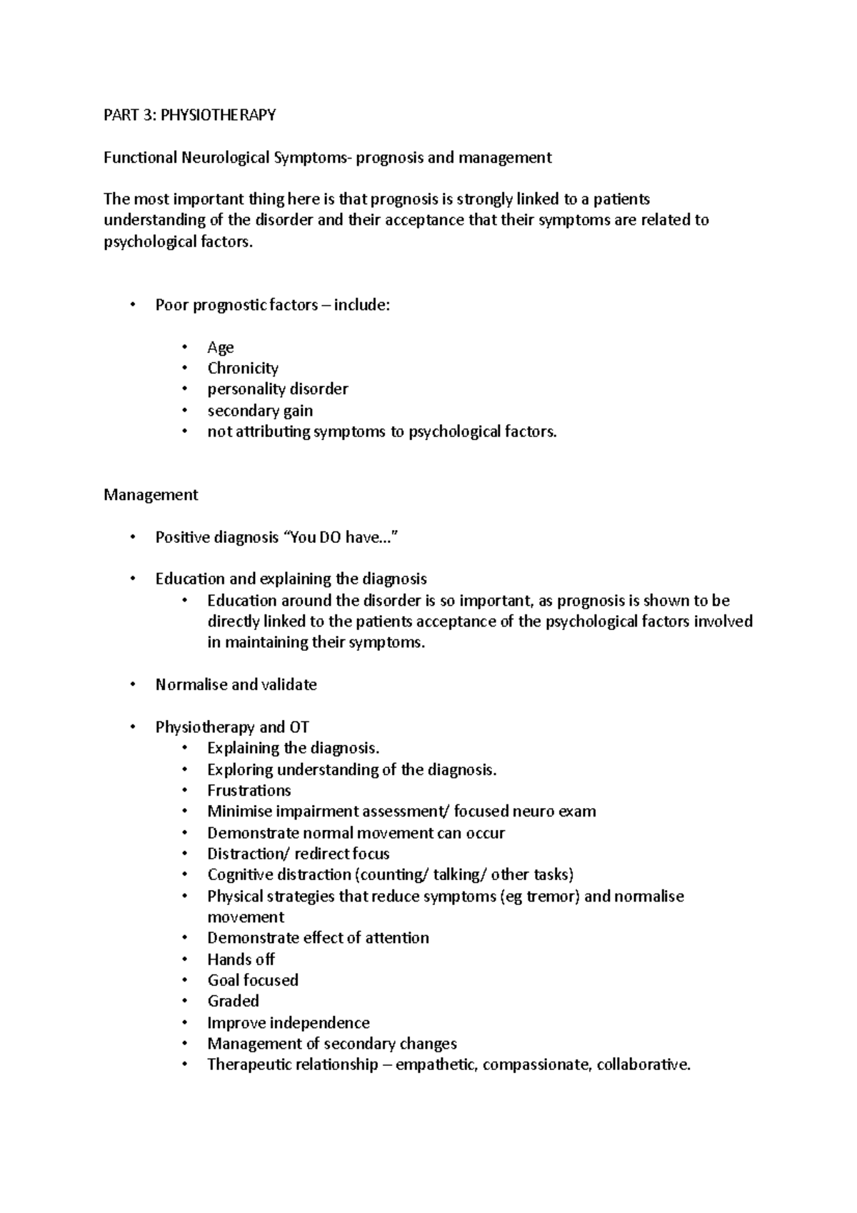 PART 3- Physiotherapy Functional Neurological Symptoms- prognosis and ...