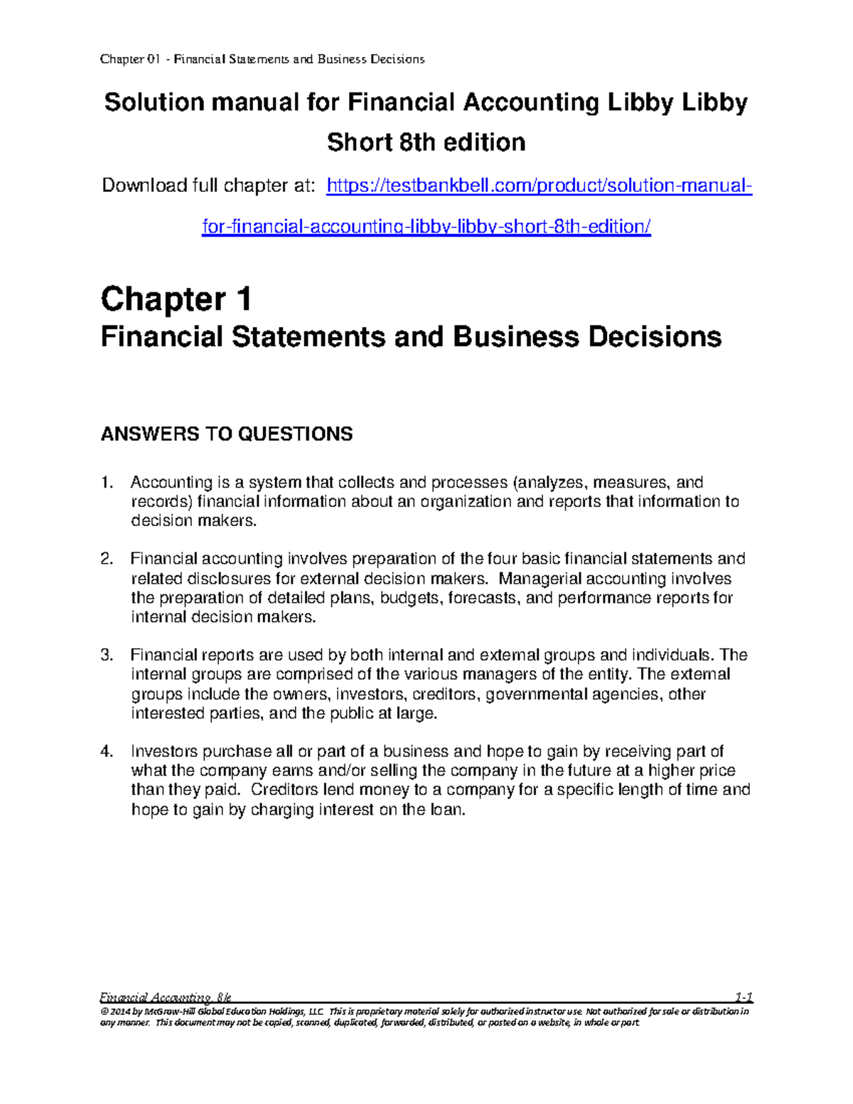 657083736 Solution Manual For Financial Accounting Libby Libby Short