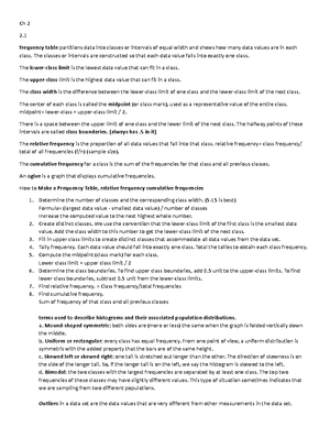 Ch 1 notes - intro to stat - Ch 1 notes Ch 1. Statistical methods ...