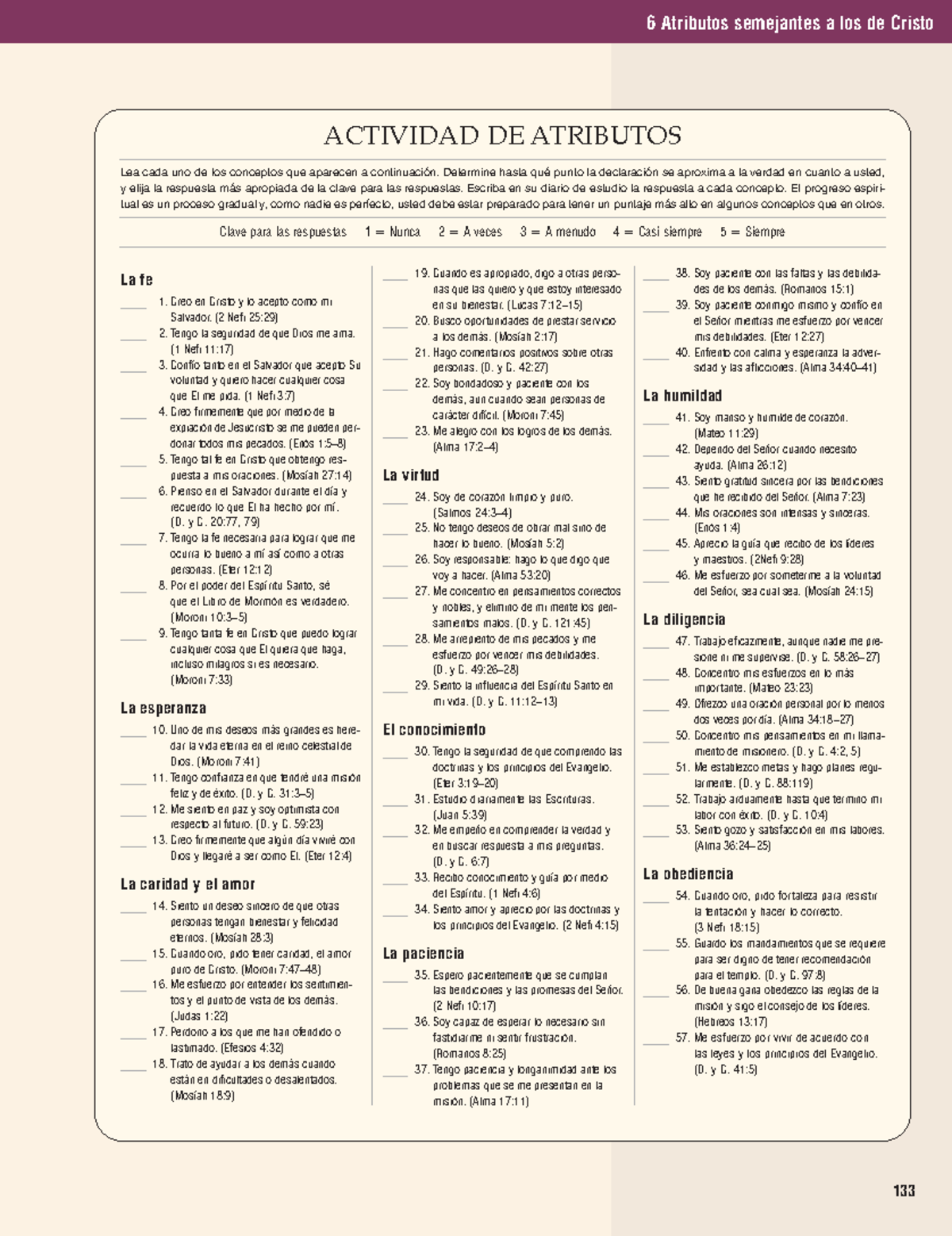 36617 002 attribute Activity - 6 Atributos semejantes a los de Cristo ...