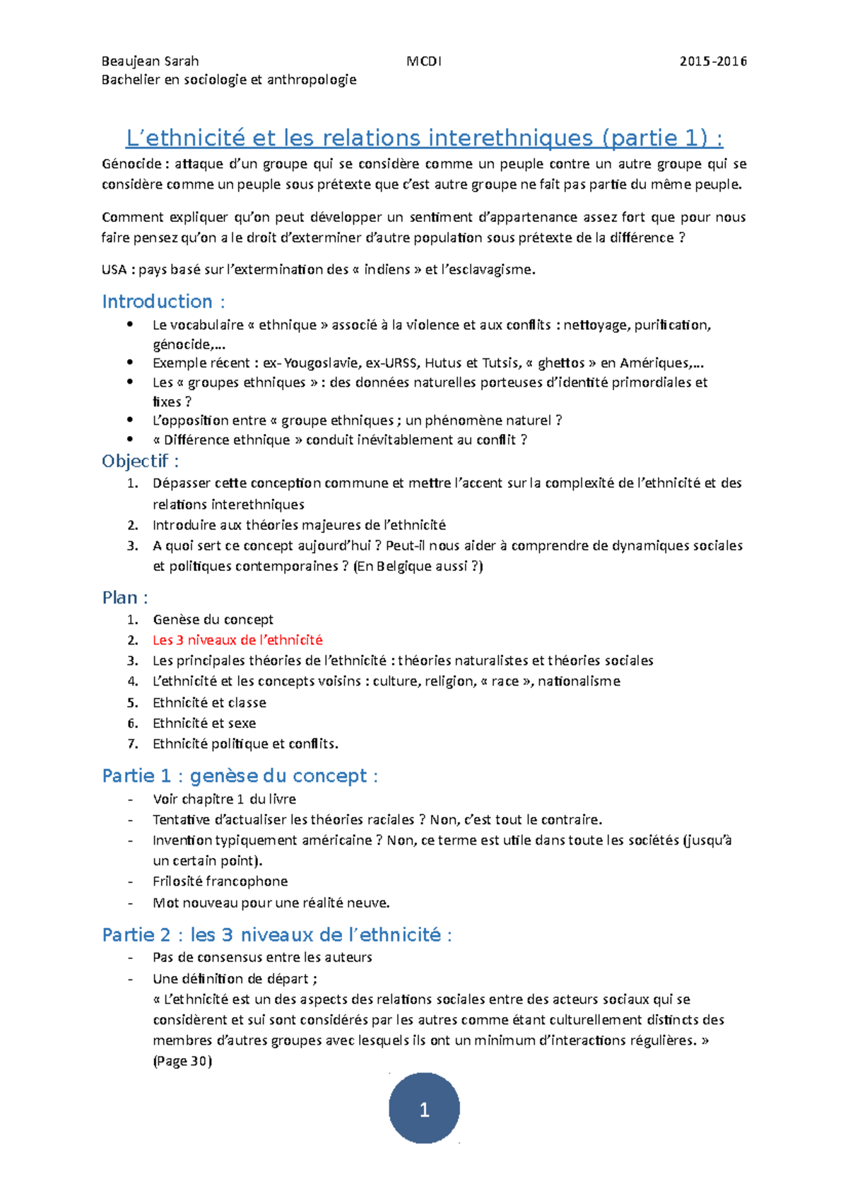 L'ethnicité - Notes du cours de Migrations, citoyenneté et dynamiques ...