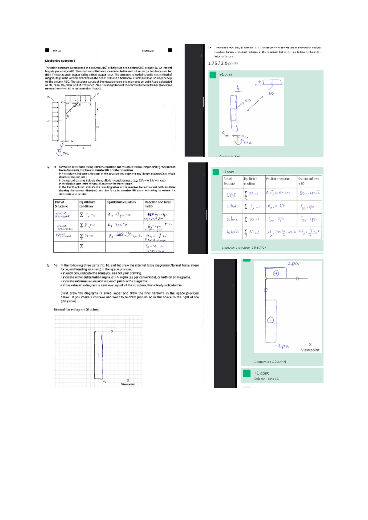 Statics Exam April 2023 - Statics of Structures - Studeersnel