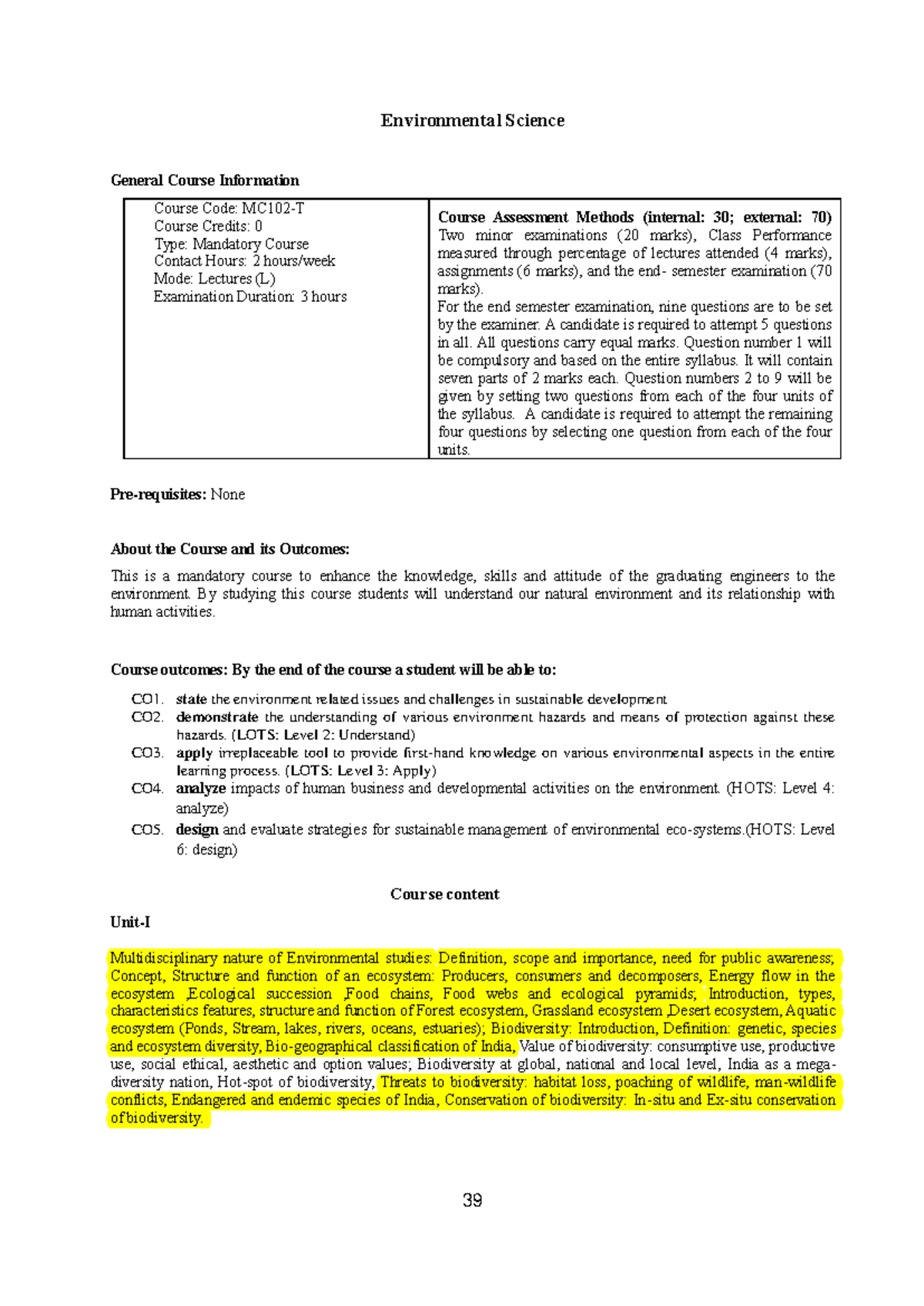 EVS important topics - this is dsa and evs prq - 39 Environmental ...