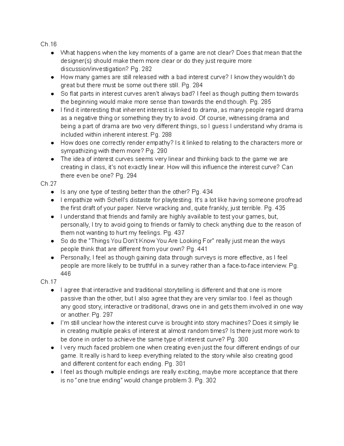 Annotations week 10-31 - Ch. What happens when the key moments of a ...