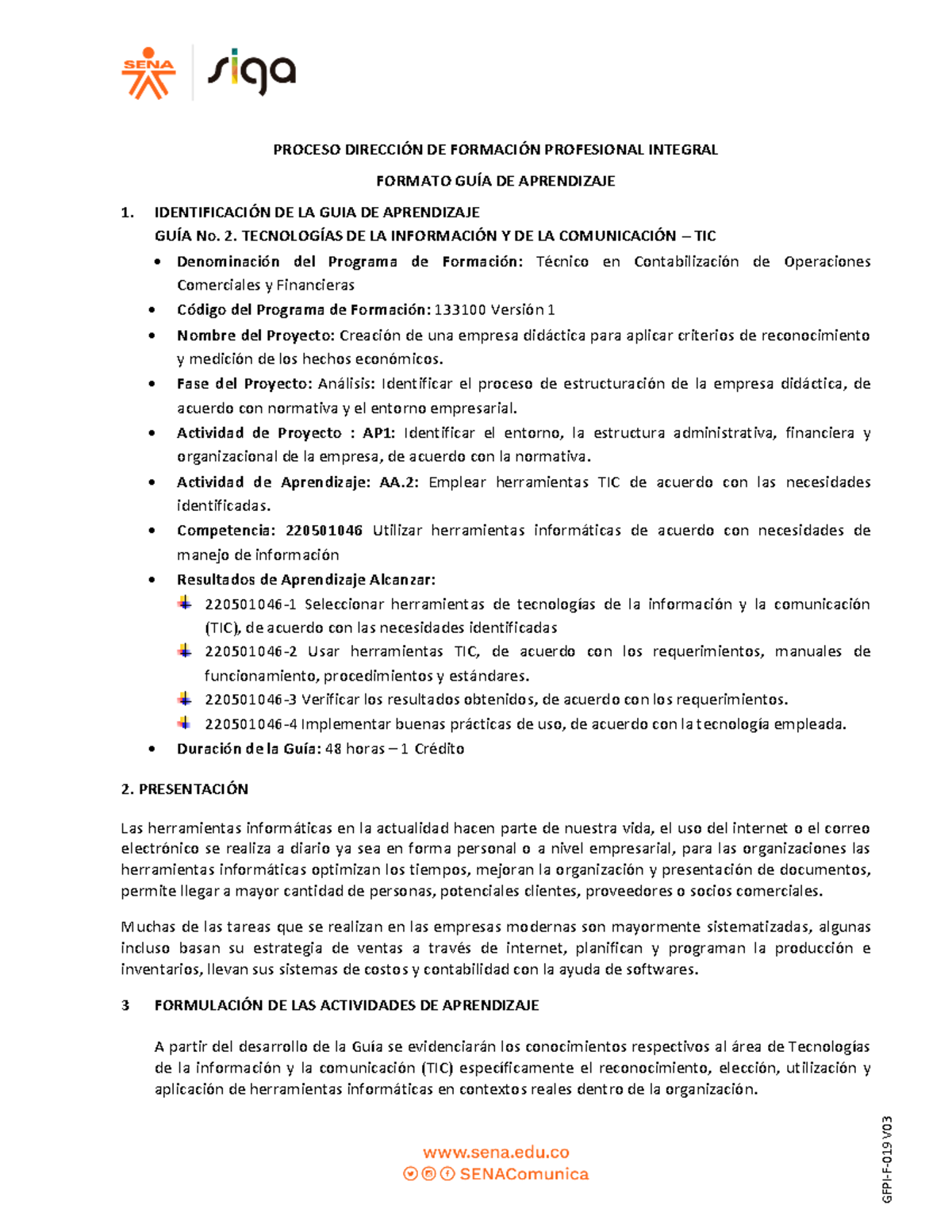 GFPI-F-019 GUIA DE Aprend Analisis TIC 2021 - PROCESO DIRECCI”N DE FORMACI”N PROFESIONAL ...
