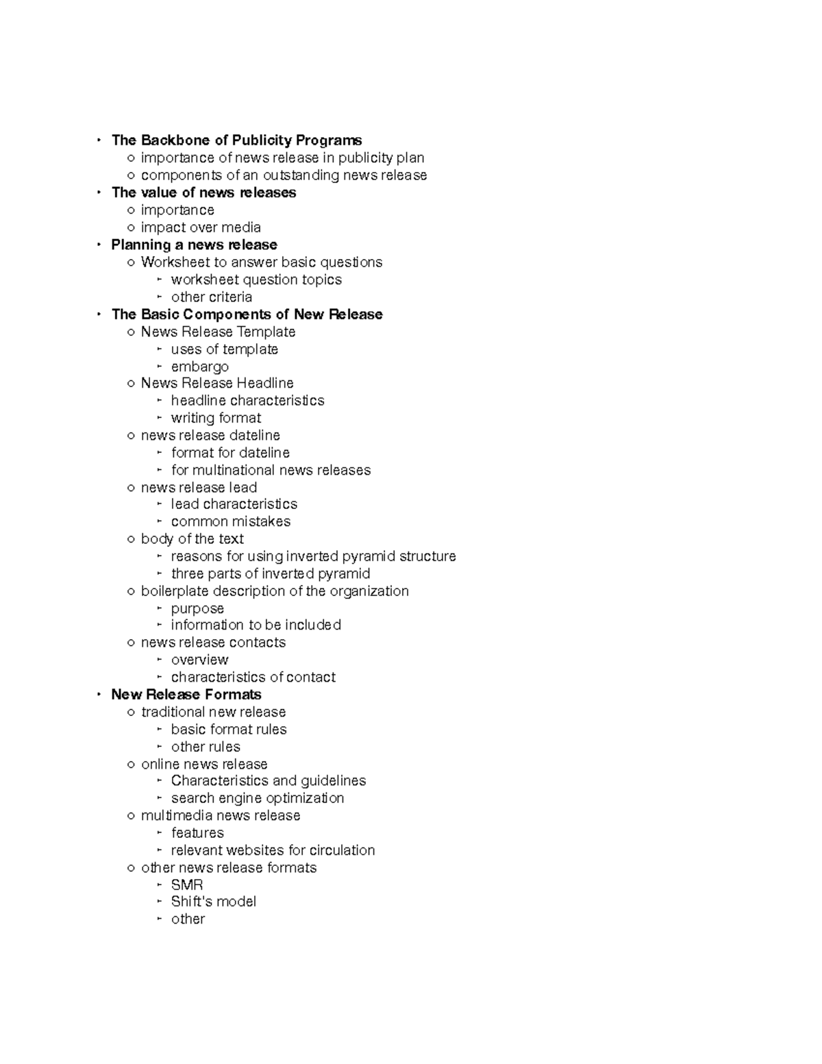 Chapter 5 PR Notes - Rosemary's Class - The Backbone of Publicity ...