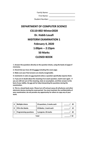 CS 110 - UR - Programming and Problem Solving - Studocu