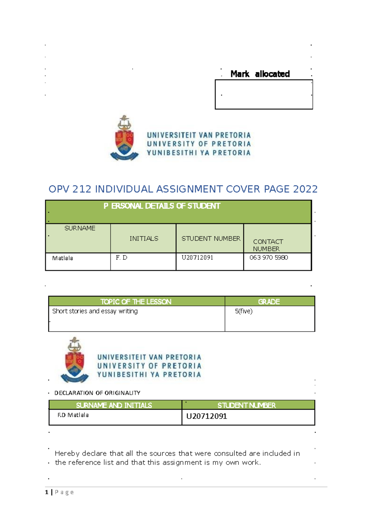 OPV212 Individual Assignment Final (1) copy - OPV 212 INDIVIDUAL ...