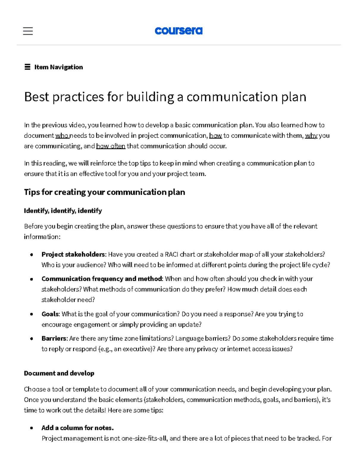 Best practices for building a communication plan Coursera - Best ...