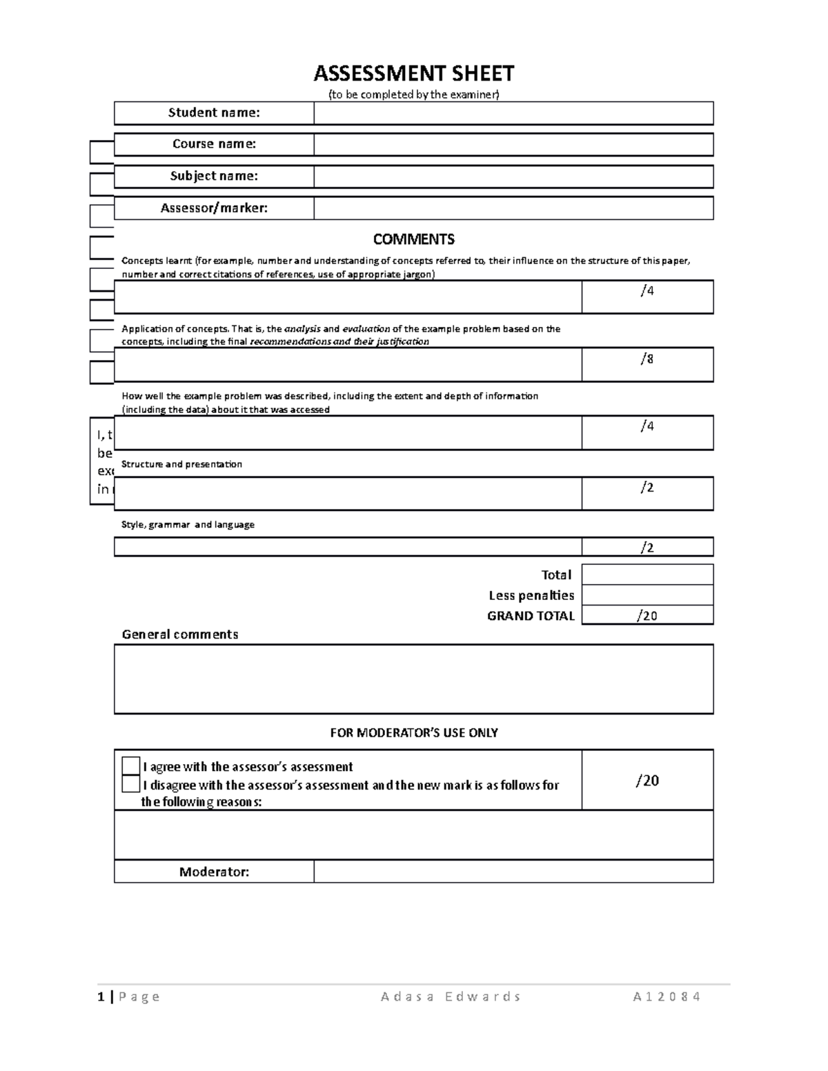 SHEL,Adasa Edwards,A12084,Strategic Operations Issues - ASSIGNMENT ...