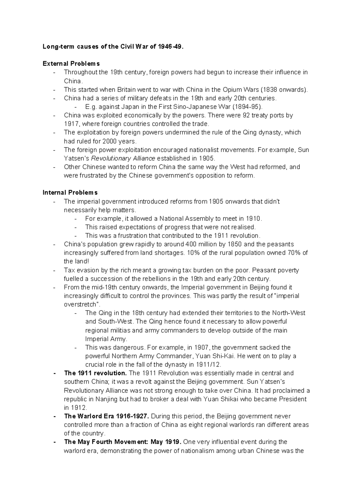 1 - 1._Causes_of_the_Chinese_Civil_War_1927.docx - Long-term causes of ...