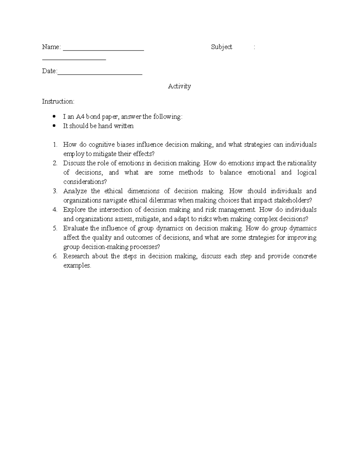 Seatwork - teaching and learning process - Name ...