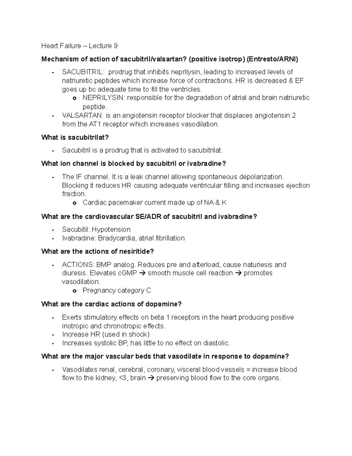 CHF - Chronic Heart Failure Drugs - pharmacology notes - Heart Failure ...