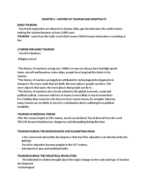 UNIT 1 THE Meaning AND Importance OF Tourism AND Hospitality - UNIT 1 ...