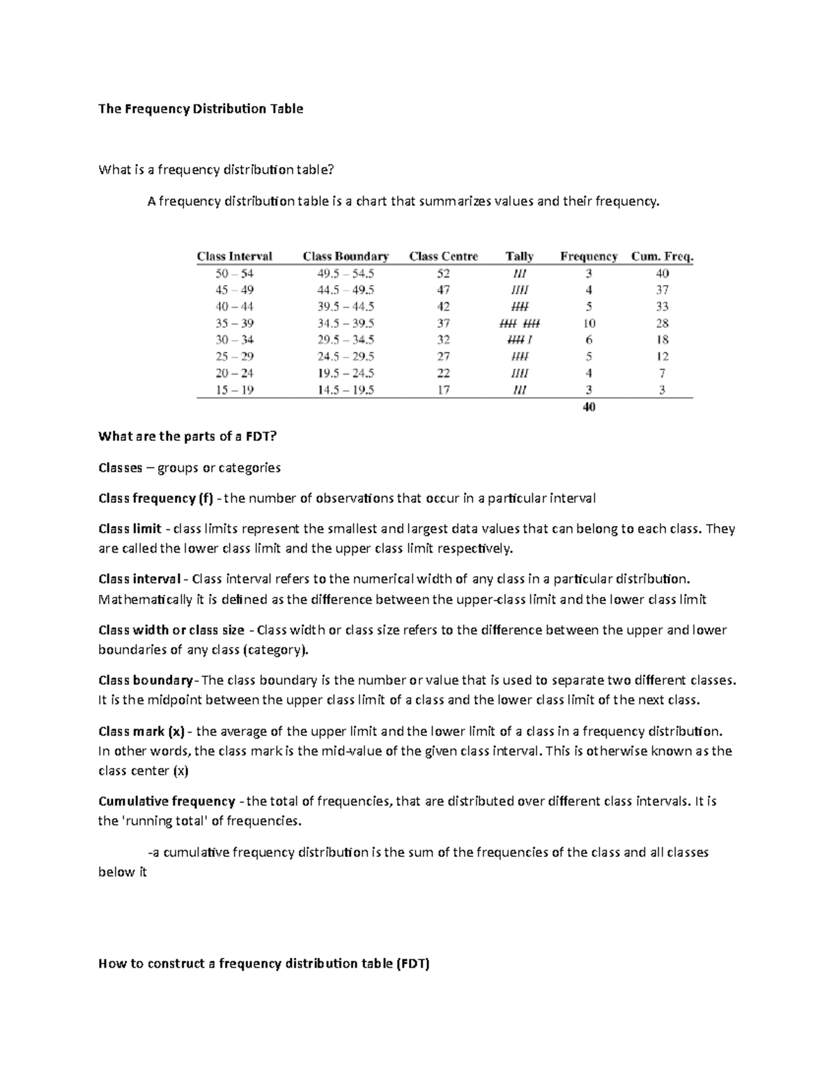 The Frequency Distribution Table Finals Finals - The Frequency ...