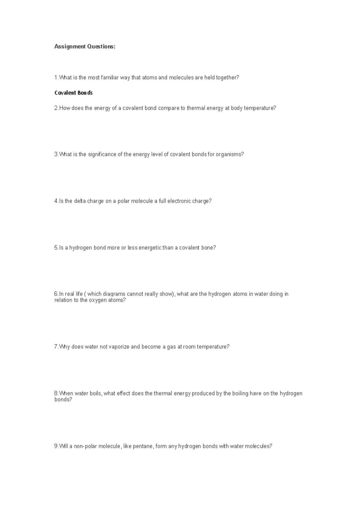 Assignment Questions - i dont know - Assignment Questions: 1 is the ...