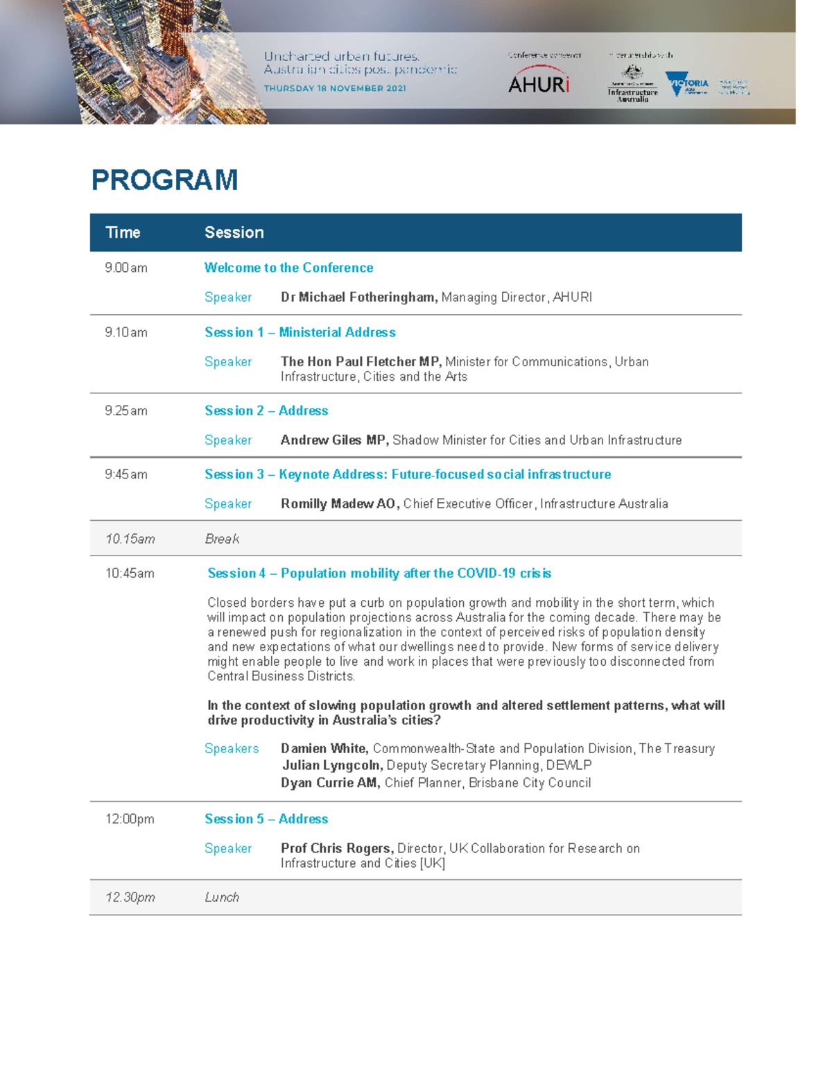 Educational Program - PROGRAM Time Session 9 Welcome to the Conference ...