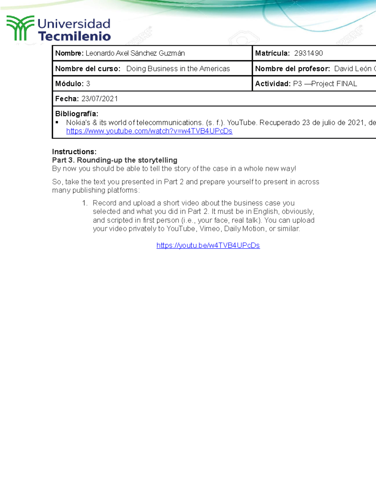 Evidence #1-P3 —Project Doing Business in the Americas - Nombre ...