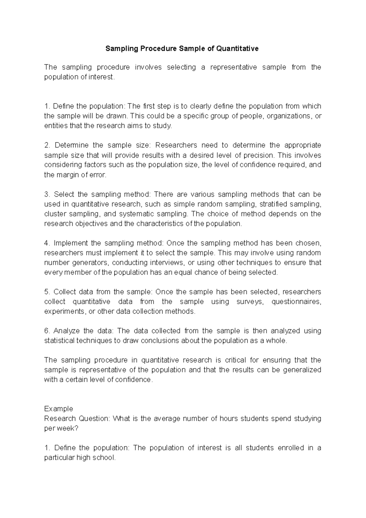 Inbound 8233894475764677886 - Sampling Procedure Sample of Quantitative ...