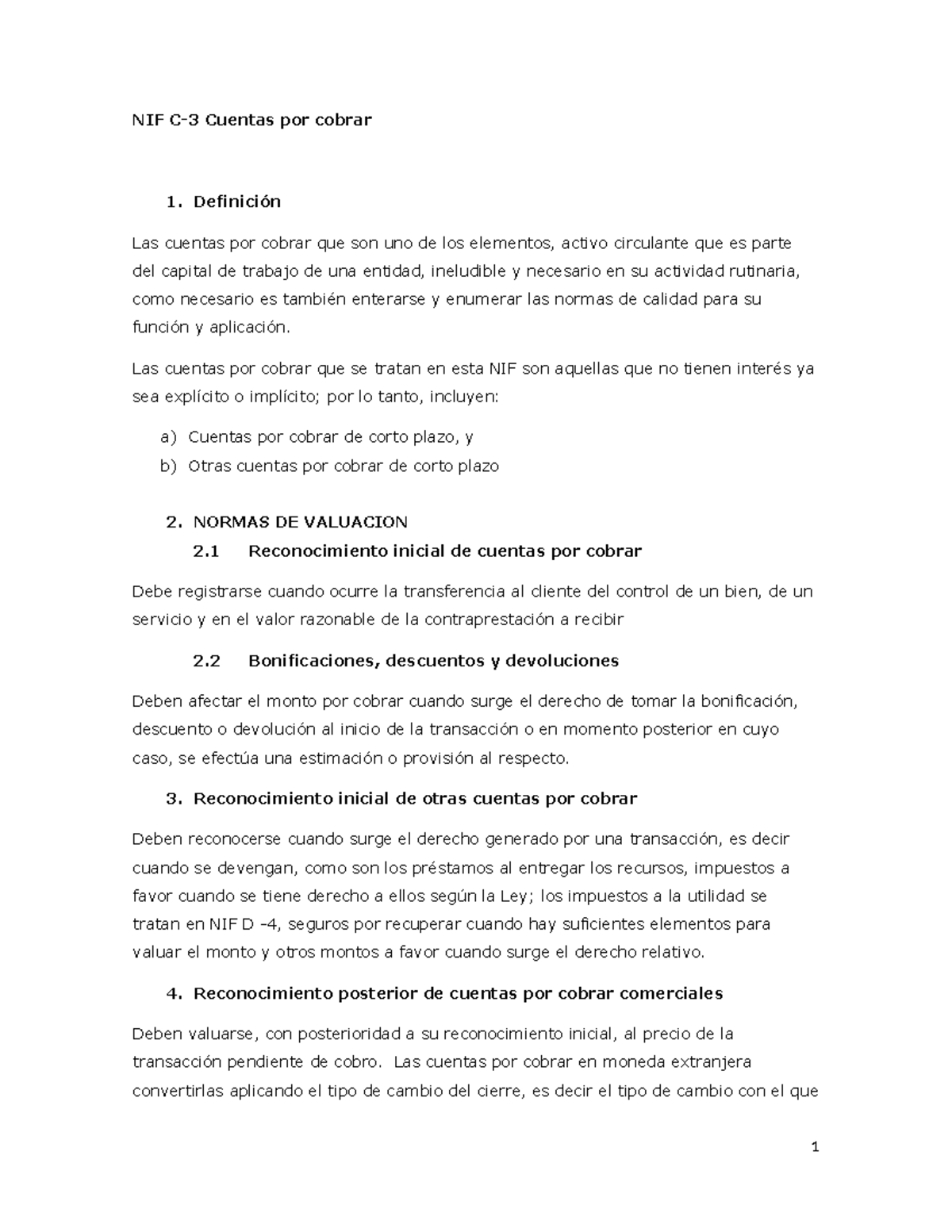 Plantilla NIF C-3 Cuentas por cobrar - NIF C-3 Cuentas por cobrar 1 ...