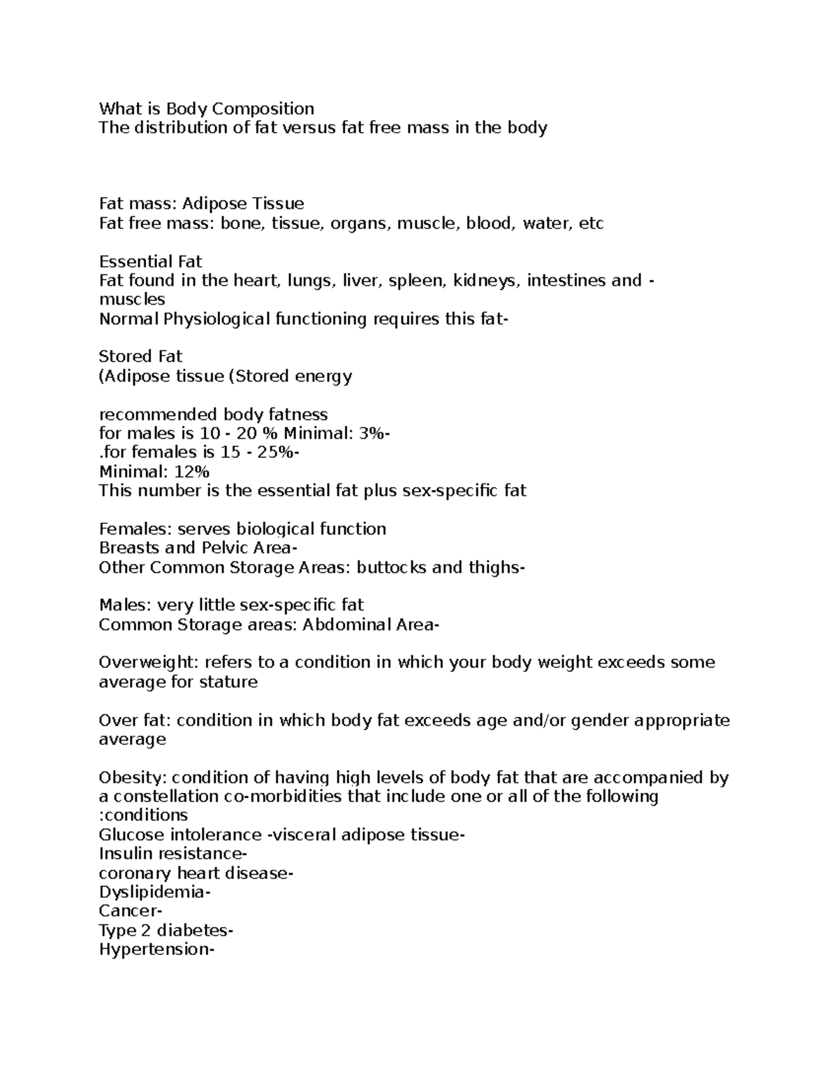 Body Composition - What is Body Composition The distribution of fat ...