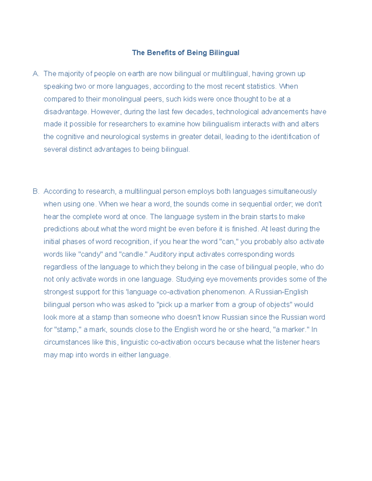 The Benefits of Being Bilingual - The majority of people on earth are ...