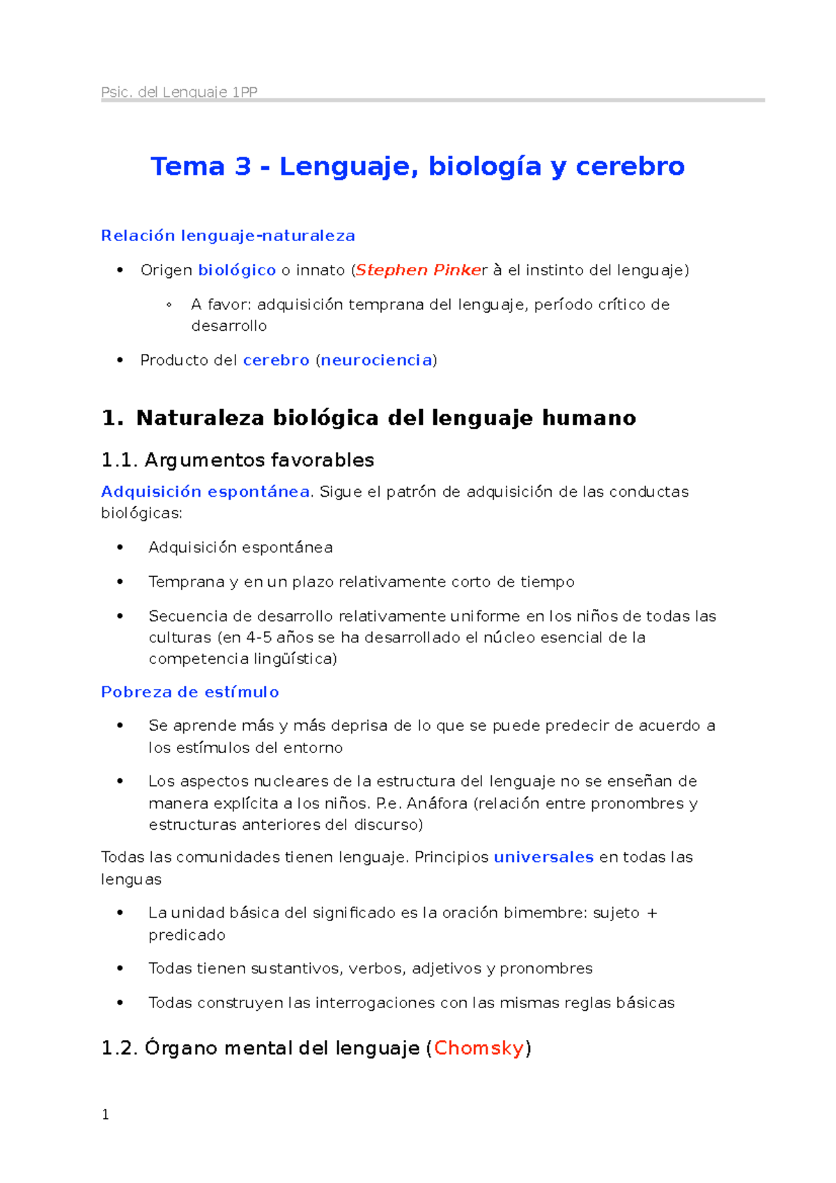 Psicología del Lenguaje - Tema 3 - Psic. del Lenguaje 1PP Tema 3 ...