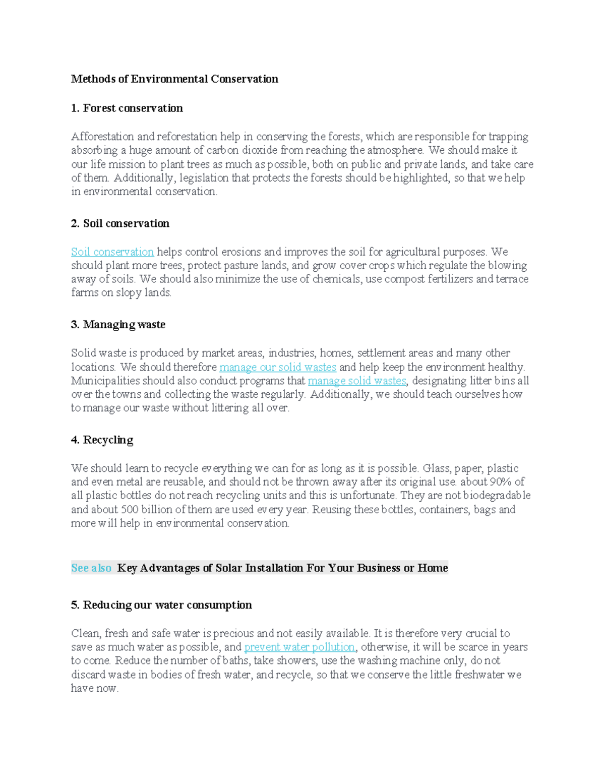 Methods of Environmental Conservation - Forest conservation ...