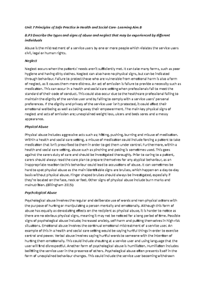 Unit 7 Assignment Learning Aim A - Unit 7 PRINCIPLES OF SAFE PRACTICE ...