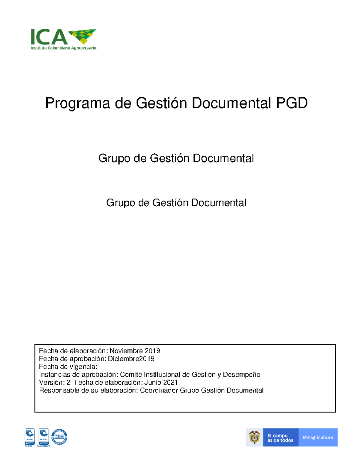 Programa Gestion Documental 2021 - Programa de Gestión Documental PGD Grupo de Gestión ...