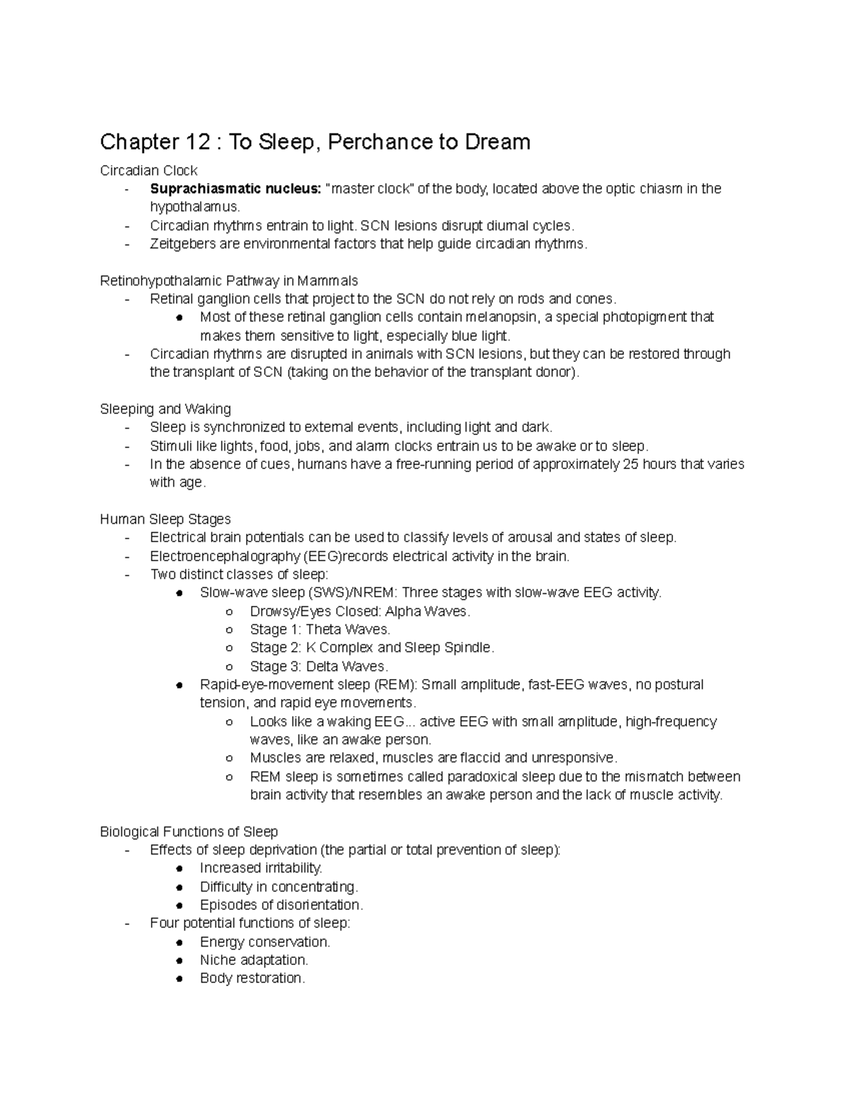 Chapter 12 To Sleep, Perchance to Dream - Chapter 12 : To Sleep ...